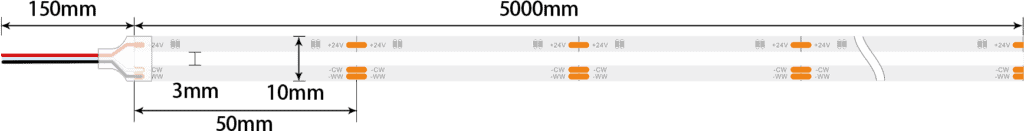 CCT COB LED Strip - Double Color Changeable Tunable