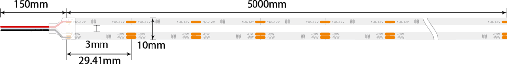 CCT COB LED Strip - Double Color Changeable Tunable
